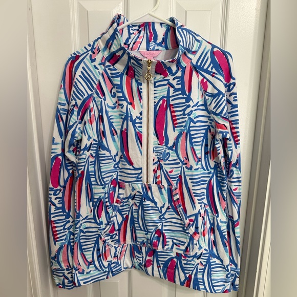 Tops | Lilly Pulitzer Red Right Return Popover | Poshmark